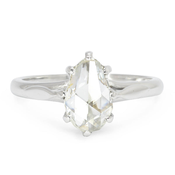 Lydia Antique Pear Shape Rose Cut Diamond Engagement Ring – Vintage Ring Co