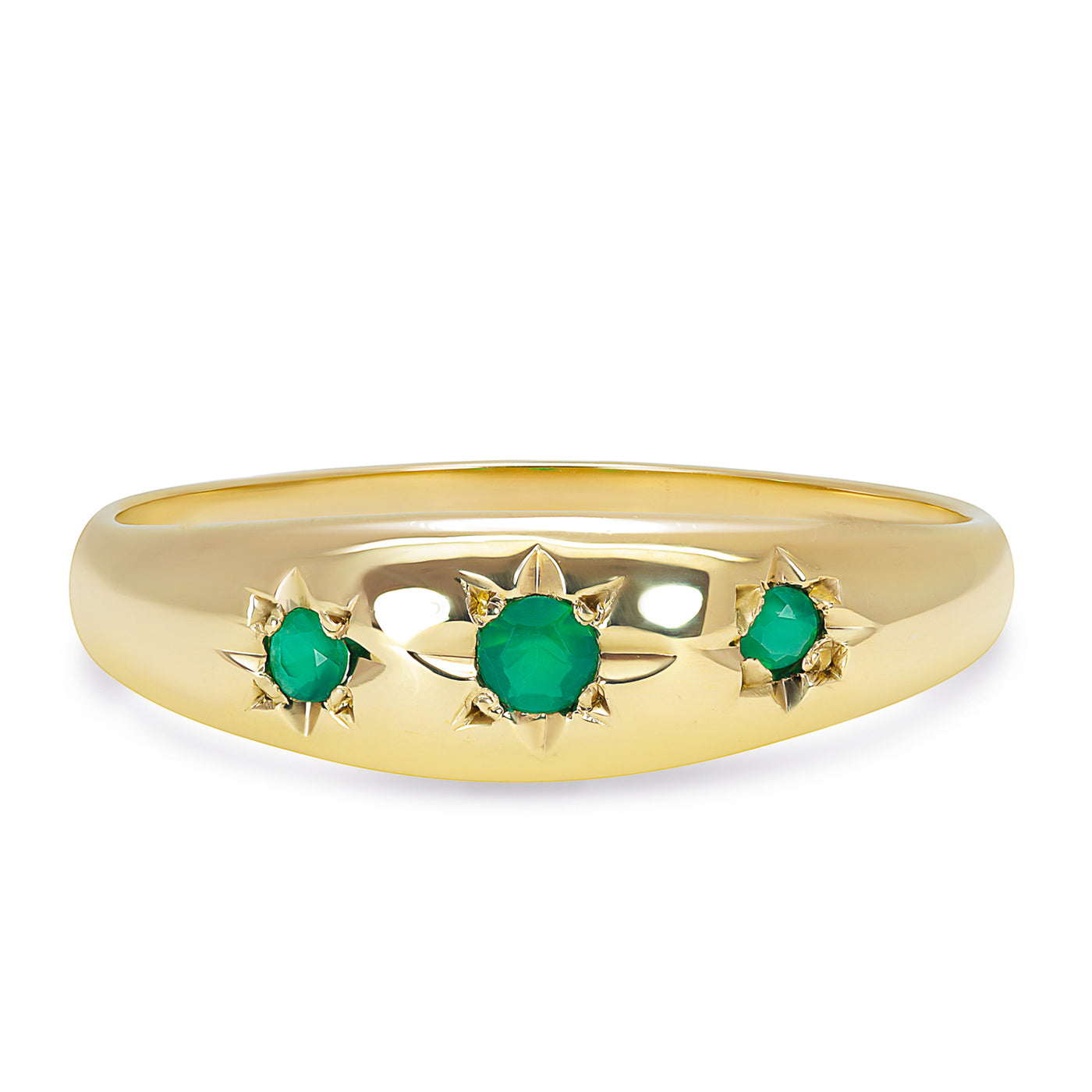 Alex Vintage Yellow Gold & Emerald Gypsy Ring