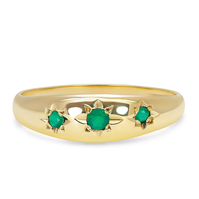 Alex Vintage Yellow Gold & Emerald Gypsy Ring